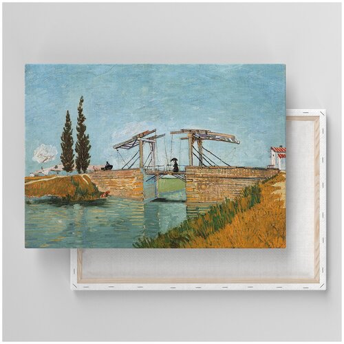 Картина на холсте с подрамником / Van Gogh - Langlois Bridge At Arles With Women Washing / Ван Гог