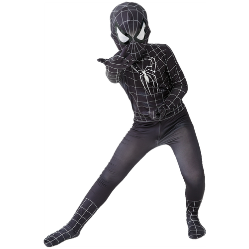 Детский карнавальный костюм - Человек Паук - черный - размер 130 (А5)