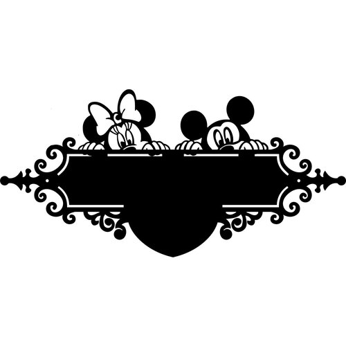 Декоративная адресная табличка из металла "Минни и Микки Маус"