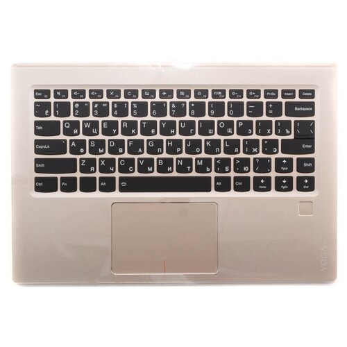 Клавиатура (топ-панель) для ноутбука Lenovo Yoga 910-13ISK черная с золотым топкейсом