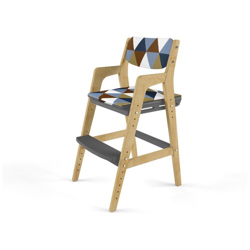 Детский растущий стул "Вуди" с подушками (38 Попугаев), цвет: Комбо-Серый/Ромбусы