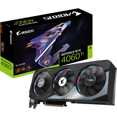 Видеокарта GIGABYTE AORUS GeForce RTX 4060 Ti ELITE 8G (GV-N406TAORUS E-8GD), Retail