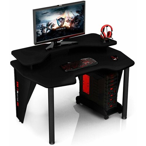 Геймерский компьютерный игровой стол и подставка под блок черный / дэн-мастер / офисный, письменный стол для компьютера пк