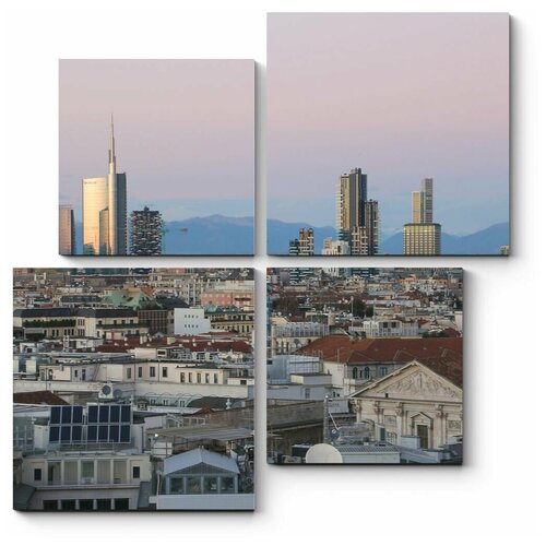 Модульная картина Панорама Милана с крыши Миланского собора100x100