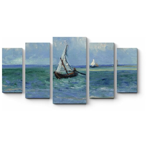 Модульная картина Морской пейзаж в Сен-Мари, Винсент Ван Гог 100x55