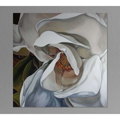 Картина интерьерная на натуральном холсте Poly Print Art "Белый цветок" 50х50 см.