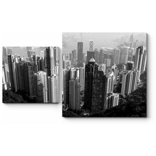Модульная картина Монохромный Гонконг90x54