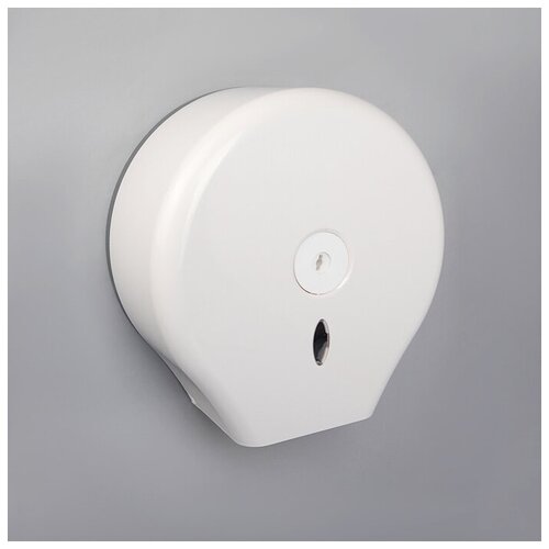 Диспенсер туалетной бумаги, 28x27,5x12 см, втулка 6,5 см, пластик, цвет белый