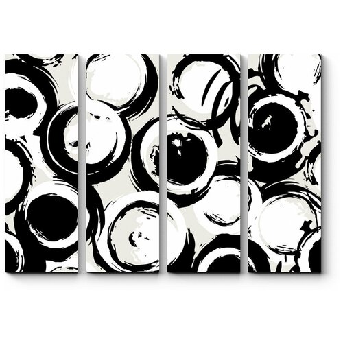 Модульная картина Белое в черный горошек 90x68