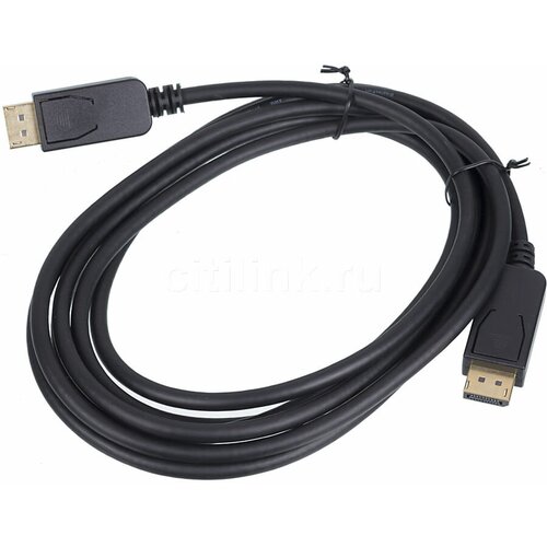 Кабель Display Port 1.2v, DisplayPort (m) - DisplayPort (m), GOLD , 3м, черный