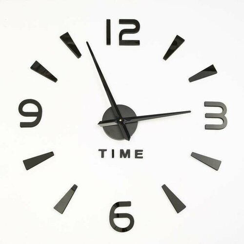 Часы-наклейка, серия: Кавалье, плавный ход, d-120 см, 1 ААА, черные