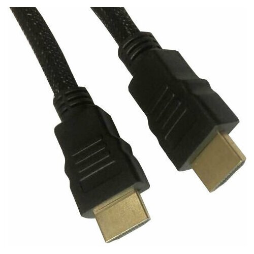Кабель аудио-видео Buro HDMI (m) - HDMI (m) , ver 1.4, 5м, GOLD, ф/фильтр, черный [hdmi-v1.4-5mc]