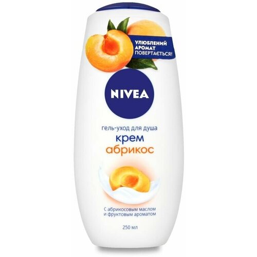 Душ-гель "Nivea" 250мл. жен. Крем абрикос, 4 шт.