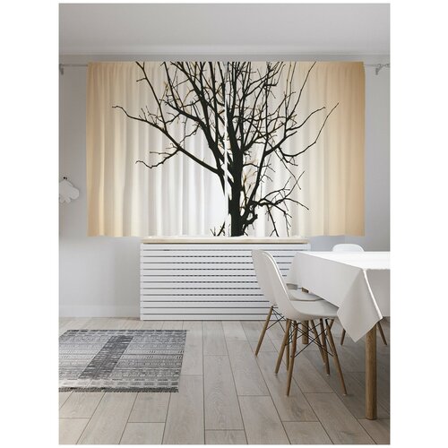 Классические шторы JoyArty "Дерево без листьев", серия Oxford DeLux, 2 полотна 145x180 см