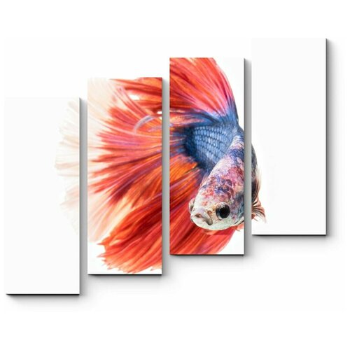 Модульная картина Красно-синяя рыбка 110x95