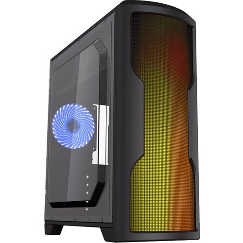 GameMax Компьютерный корпус, без блока питания ATX/ Gamemax G562 Matrix ATX case, black, w/o PSU, w/1xUSB3.0+2xUSB2.0, w/1x12cm 32xLeds Blue LED rear fan