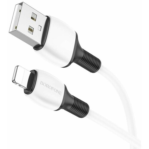 USB кабель BOROFONE BX84 Rise Lightning 8-pin, 2,4A, 1м, PVC (белый)