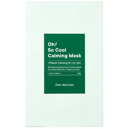 Успокаивающие тканевые маски One-day's you, Oh! So Cool Calming Mask, 5 шт