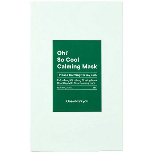 Успокаивающие тканевые маски One-day's you, Oh! So Cool Calming Mask, 5 шт