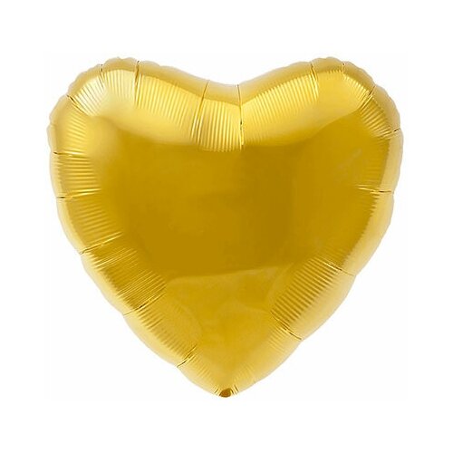 Воздушный шар Р Б/РИС сердце 18" Металлик Gold