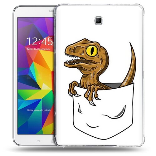 Чехол задняя-панель-накладка-бампер MyPads динозавр в кармане для Samsung Galaxy Tab A 8.0 SM-T355/T351/T355/350 противоударный