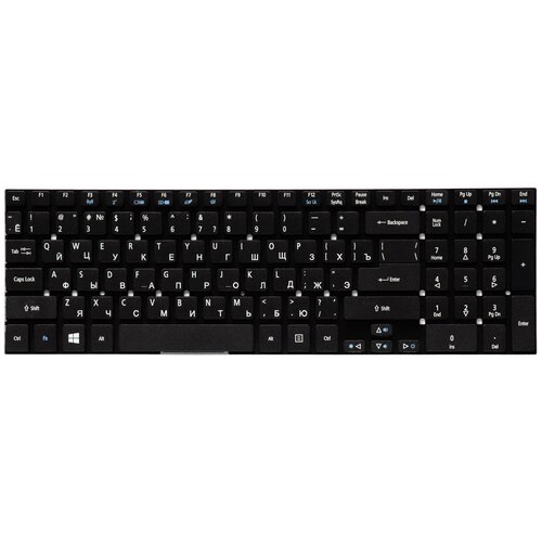 Клавиатура для ноутбука Acer Aspire V3, V3-551, V3-771, 5830T, 5755G Series. Г-образный Enter. Черная, без рамки. PN: MP-10K33SU-698