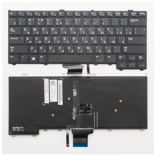 Клавиатура для ноутбука Dell Latitude E7420, Русская, черная с подсветкой