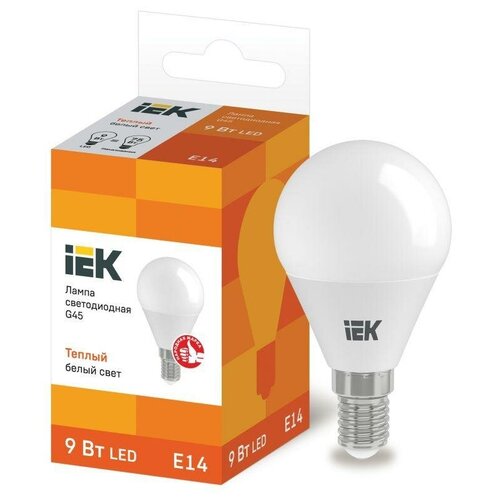 Iek LLE-G45-9-230-30-E14 Лампа светодиодная ECO G45 шар 9Вт 230В 3000К E14