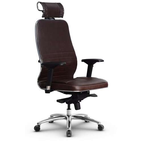 Кресло офисное для руководителя Самурай КЛ3 коричневое