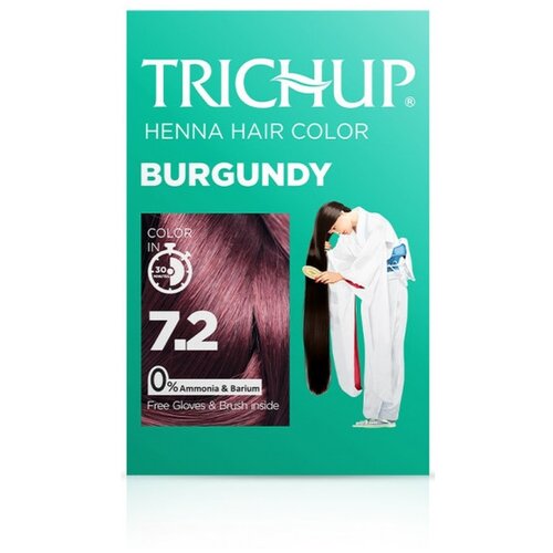 Trichup Хна Henna Hair Color, 7.2 burgundy, 60 мл, 60 г
