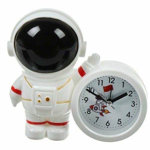 Часы-будильник настольные, 14.5*6.2*13.3см космонавт в ассорт, пластик, Y6-6066