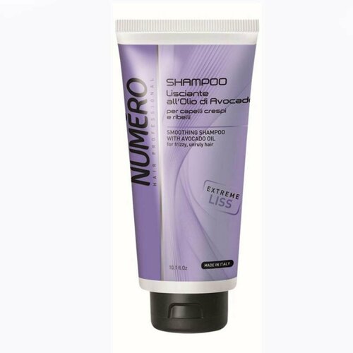 BRELIL PROFESSIONAL , NUMERO SMOOTHING, Шампунь разглаживающий с маслом авокадо для пушистых и непослушных, 1000 мл