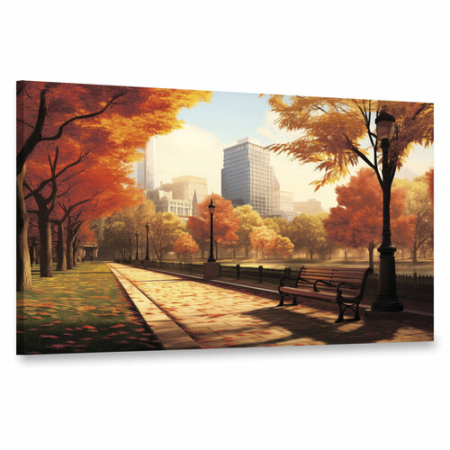 Интерьерная картина 100х60 "Осенняя прогулка"