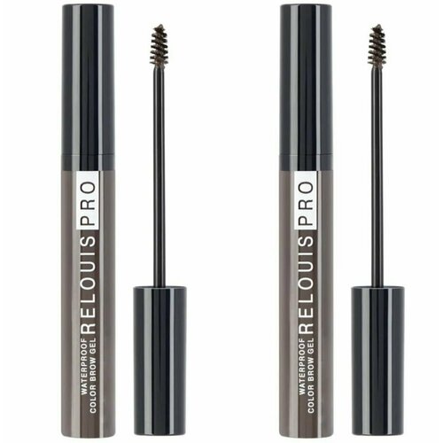 Relouis Гель для бровей водостойкий оттеночный, тон 04 Dark Brown , Waterproof Color Brow Gel, 2 шт.