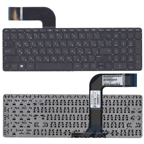 Клавиатура для ноутбука HP Pavilion 15-p059er черная, без рамки, плоский Enter