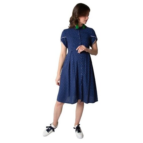 Платье Мамуля Красотуля, размер 44 (S), синий, белый
