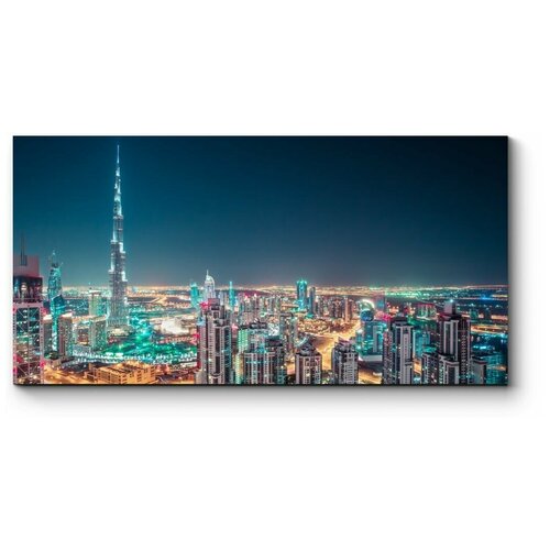 Модульная картина Сияющие огни Дубая 60x30