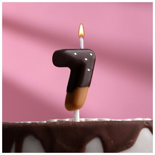Свеча в торт "Шоколадная глазурь", цифра "7"