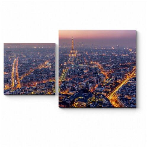Модульная картина Сумеречный Париж 150x90