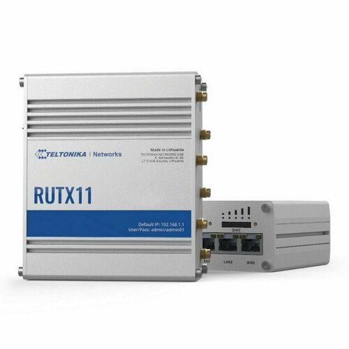 Teltonika Маршрутизатор Teltonika RUTX (RUTX11000000) Промышленный сотовый маршрутизатор LTE Cat6 300 Мбит/С, Dual Sim, GNSS, Bluetooth (312378) RUTX