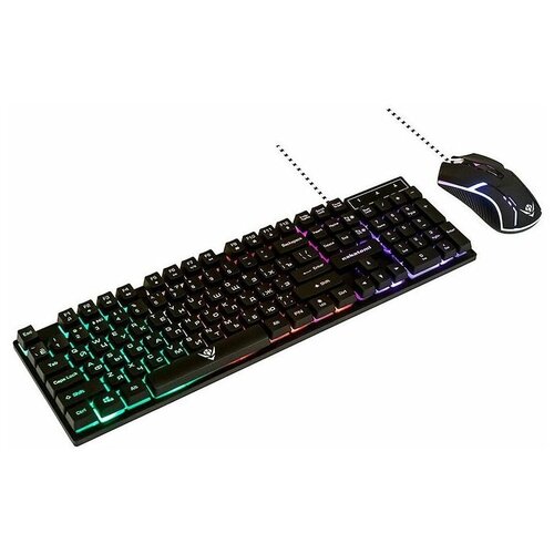 Клавиатура и мышь игровые Nakatomi KMG-2305U Black Gaming проводной комплект - черный