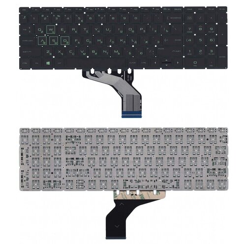 Клавиатура для ноутбука HP Pavilion Gaming 15-CX0020NR черная, с зеленой подсветкой