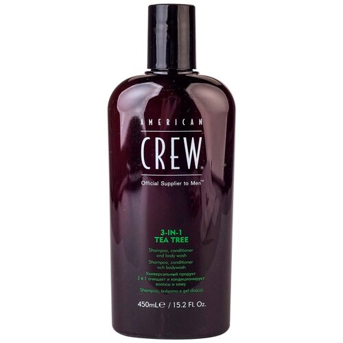 Гель для душа, шампунь и кондиционер American Crew 3-in-1 Tea Treeчайное дерево, 450 мл, 450 г