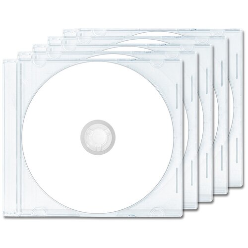 Диск DVD+R 8.5Gb DL 8x CMC Printable, slim box (прозрачный), 5 шт.