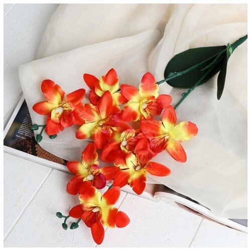 Цветы искусственные "Орхидея Фаленопсис мультифлора" 6х37 см, оранжевый