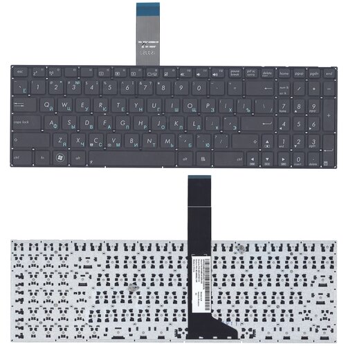 Клавиатура для ноутбука Asus 0KNB0-6122UI00, русская, черная, плоский Enter