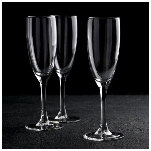 Набор бокалов для шампанского «Эдем», 170 мл, 3 шт