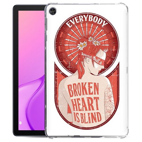 Чехол задняя-панель-накладка-бампер MyPads девушка разбитое сердце для Huawei MatePad T 10s LTE/WiFi (2020)/Huawei MatePad T 10 LTE/WiFi (2020) противоударный