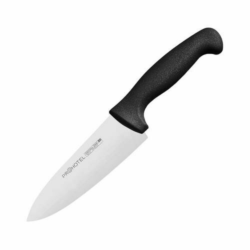 Нож поварской "Проотель", сталь нерж, пластик, длина 290/150, ширина 45мм, черный, металлич.