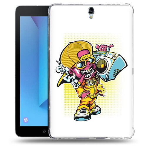 Чехол задняя-панель-накладка-бампер MyPads нарисованный парень с колонкой для Samsung Galaxy Tab S3 9.7 SM-T820/T825 противоударный